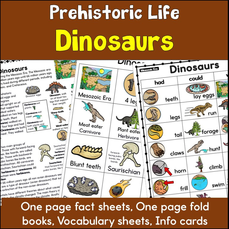Dinosaurs | Prehistoric Life Fact Sheets & Activities – My Store